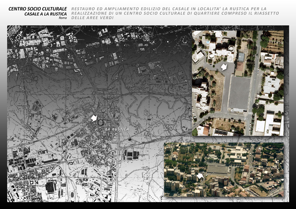 Centro socio culturale, casale a La Rustica. Roma – Studio Strati