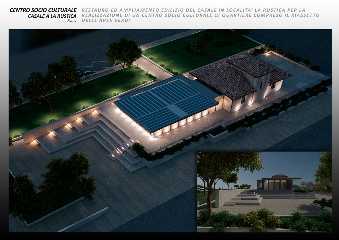 Centro socio culturale, casale a La Rustica. Roma – Studio Strati